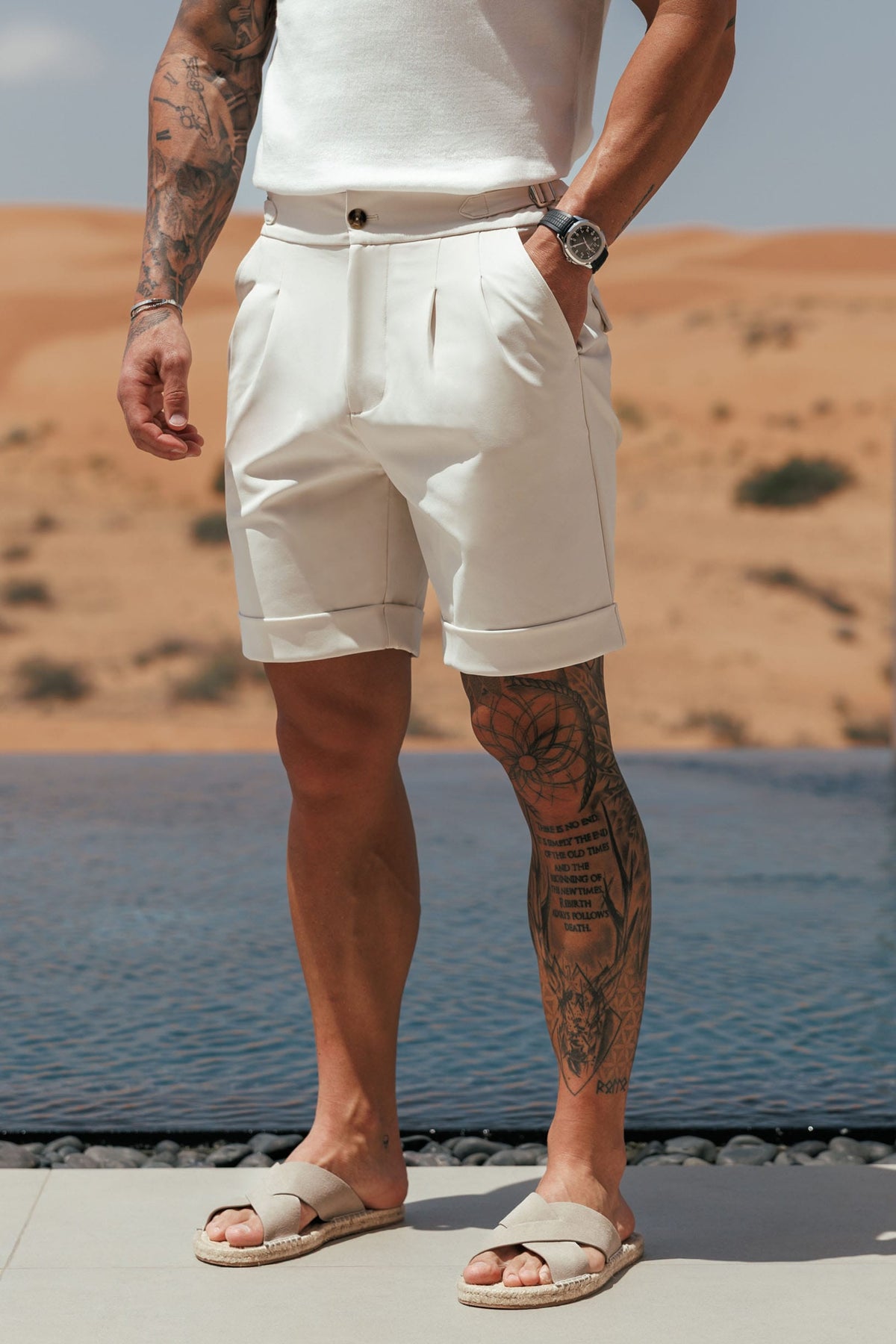 PREMIUM SIDE CINCH SHORT - STONE – Legend London