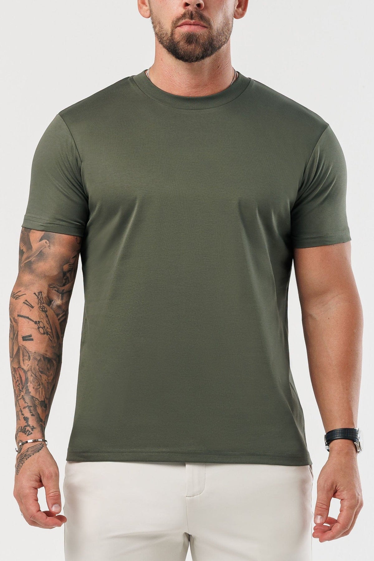 LUXE MERCERISED T-SHIRT - ARMY GREEN – Legend London
