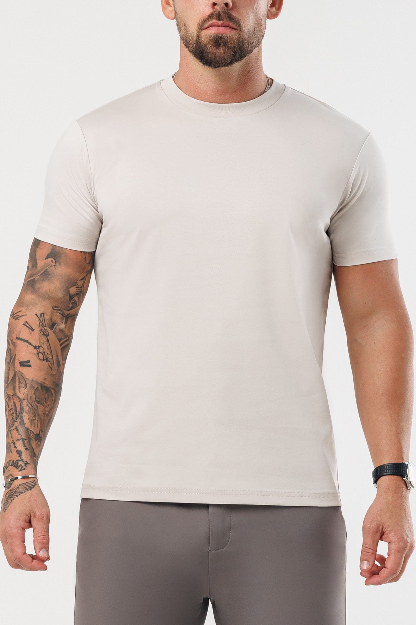 LUXE MERCERISED T-SHIRT - CREME – Legend London